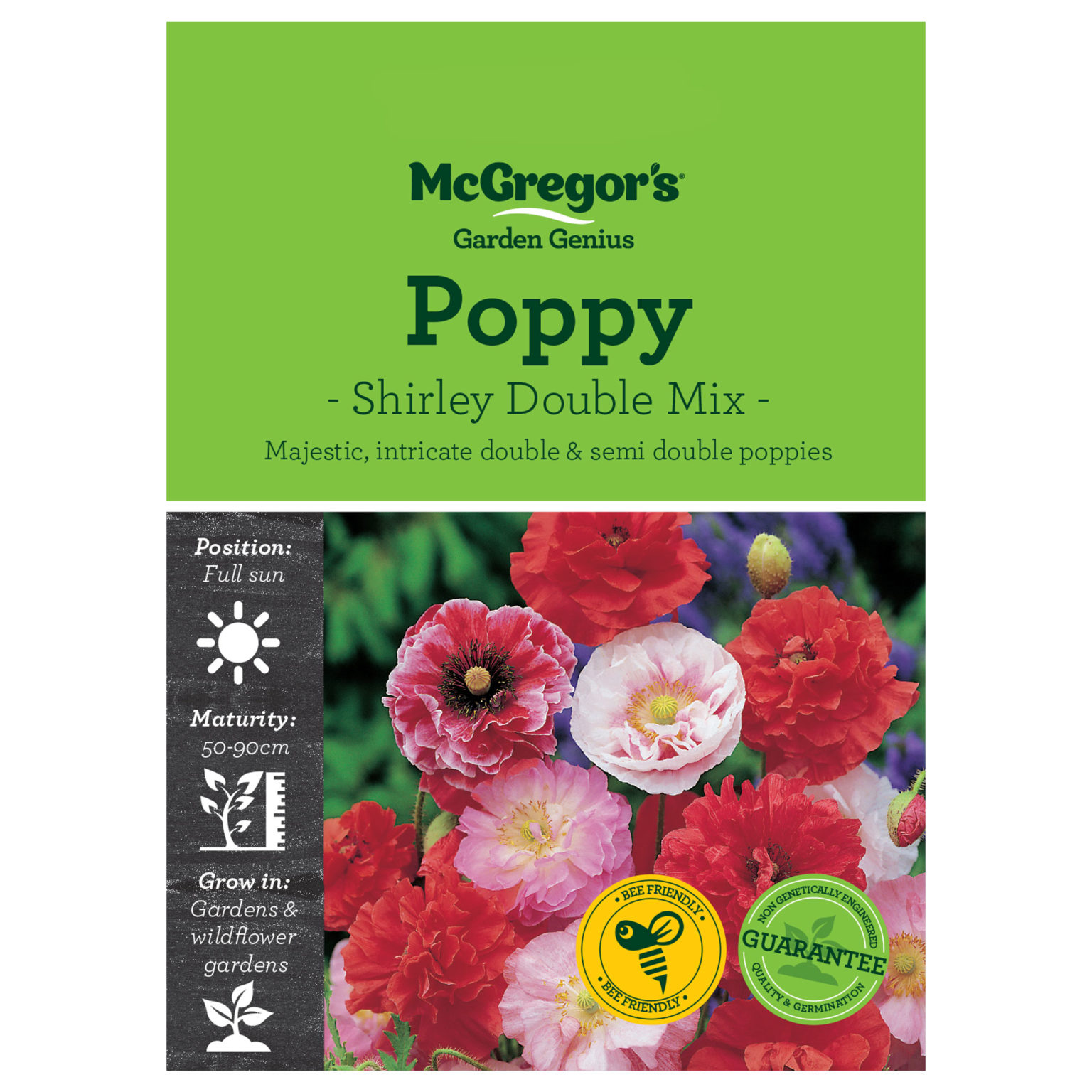 Seeds - McG Poppy Shirley Double Mix - Springvale Garden Centre